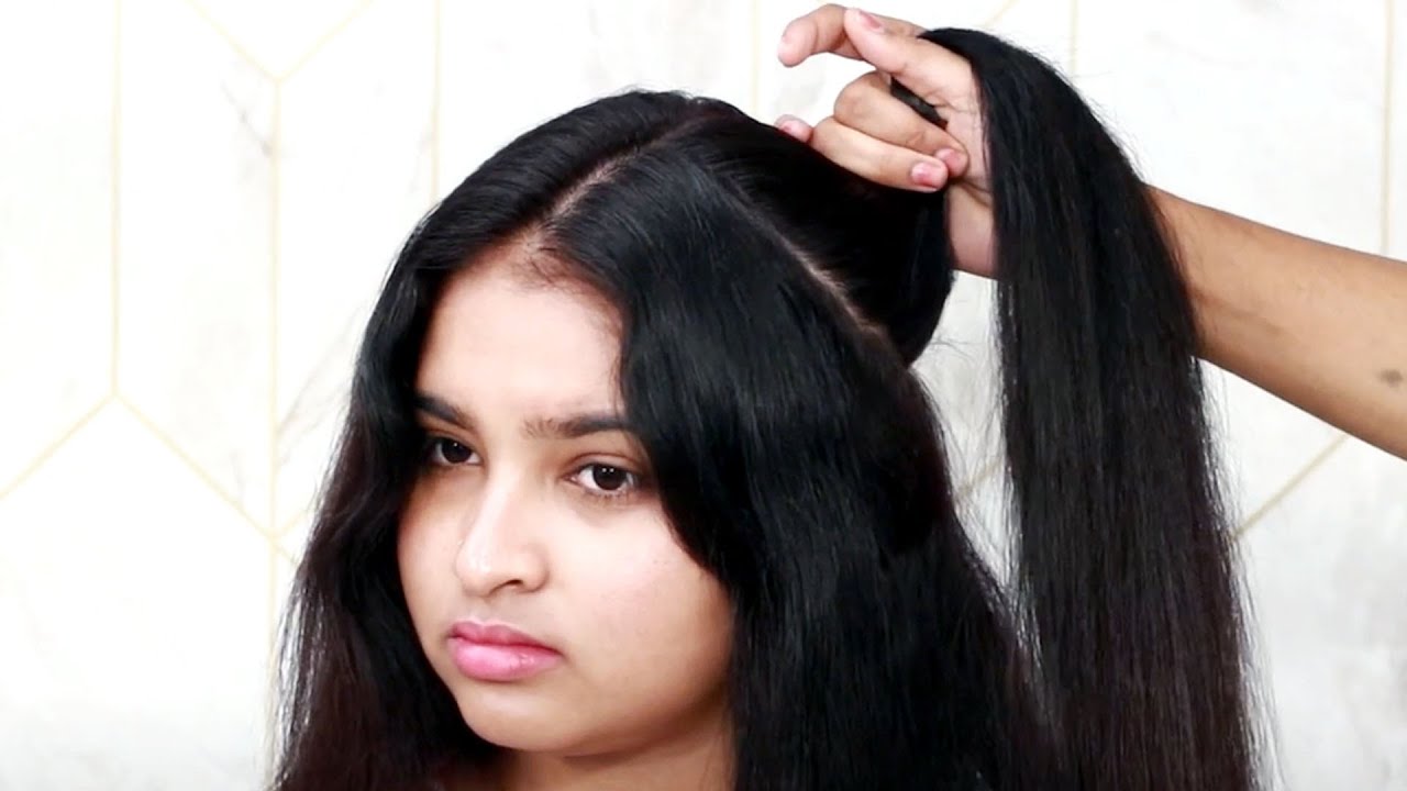 Party Wear Hairstyle For Medium Hair || Easy Part Hairstyle For Girls ...