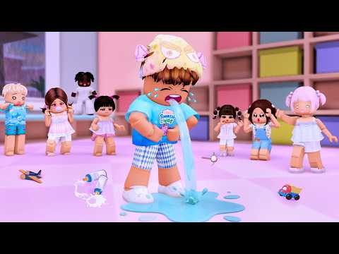 😭 Sammy THROWS UP at Daycare from Food Poisoning (Ep 1+2) | Roblox Roleplay