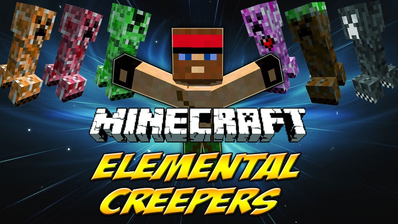Minecraft: Elemental Creepers Mod (New creepers) - YouTube