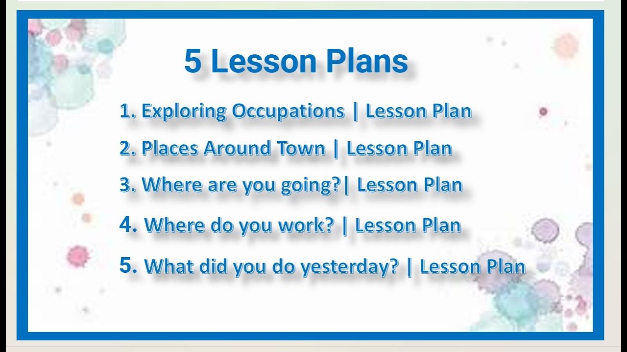5 Lesson Plans in Teaching English Conversation Practice - YouTube