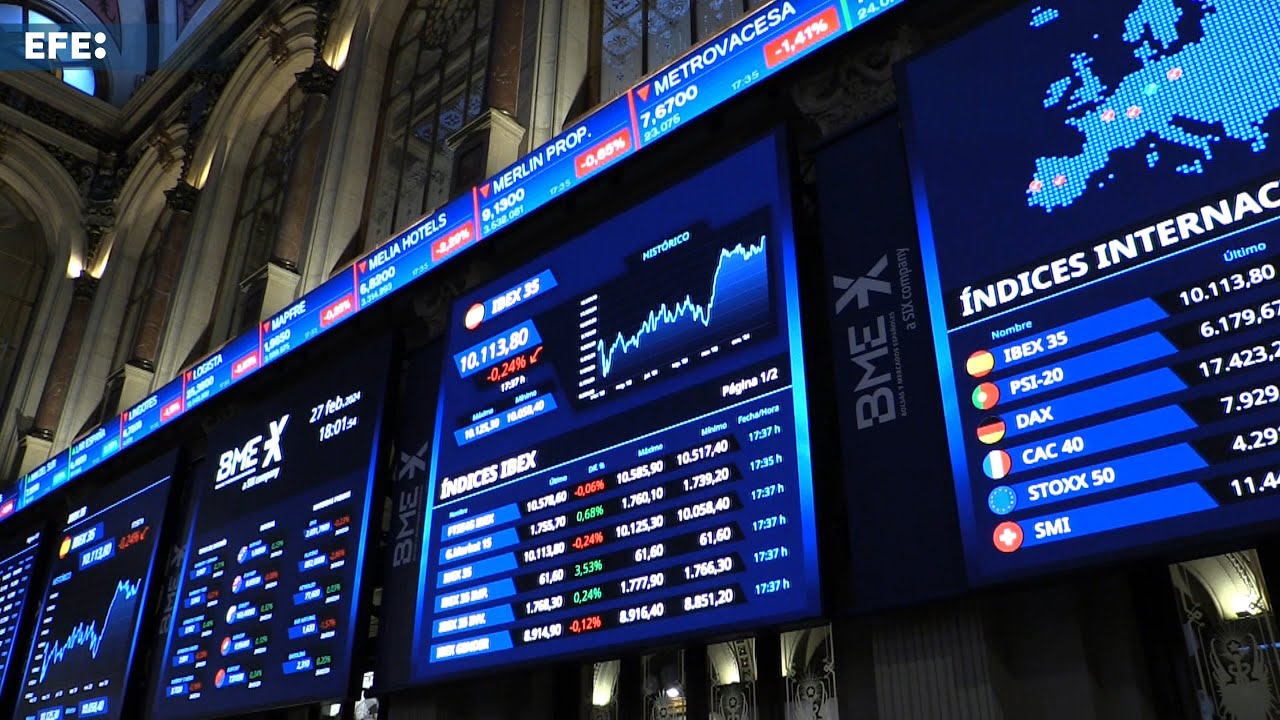 El IBEX 35 cede un 0,24 % y se desmarca de las bolsas europeas - YouTube