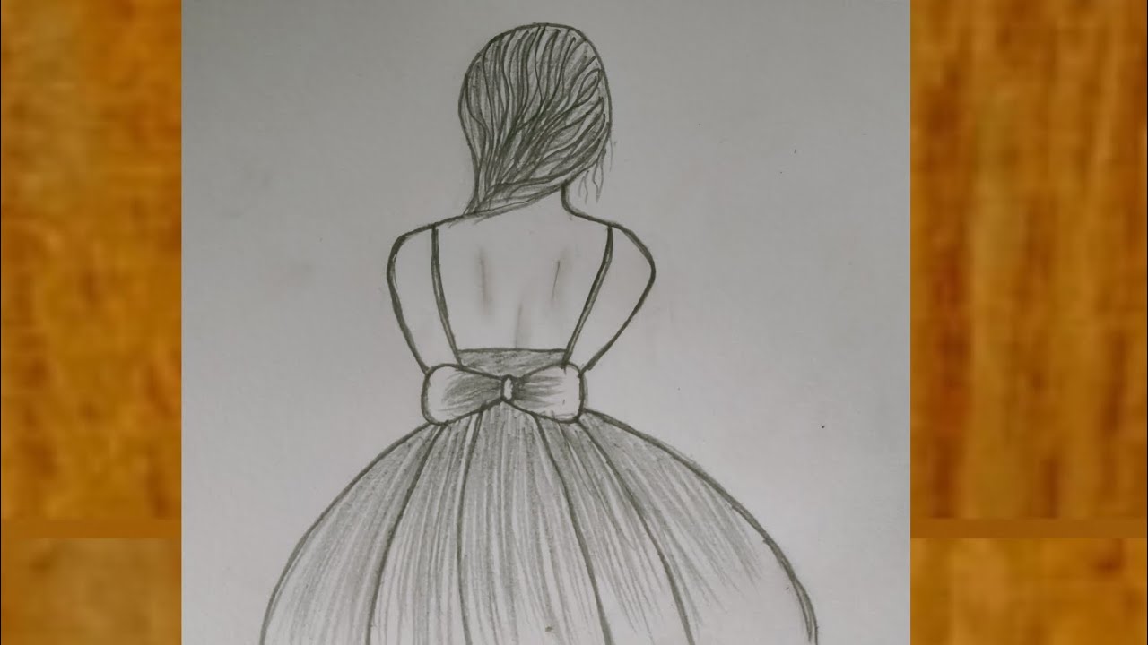 how to draw a girl backside Girl easy drawing for beginners Pencil ...