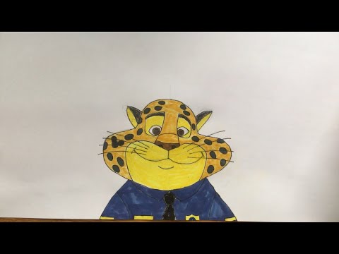 How to draw Benjamin Clawhauser from Zootopia - YouTube