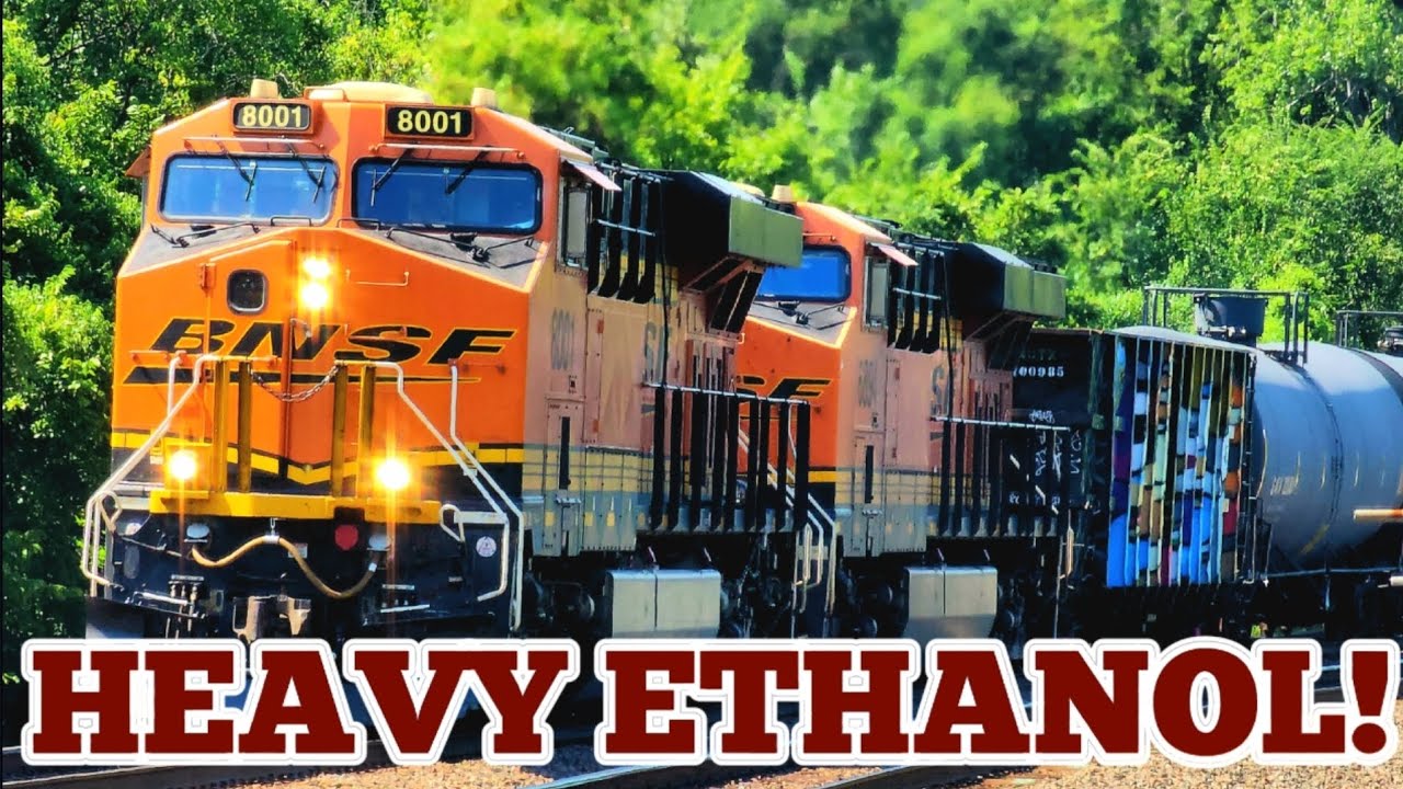 [4K] BNSF POWER LEADS LONG, HEAVY ETHANOL TRAIN ON THE CRAIG CURVES ...