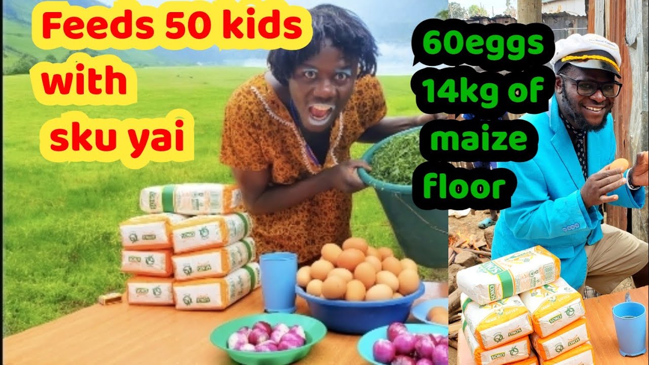 we cooked 60 eggs and skuma wiki sh.500 with 14kg maize floor to feed ...