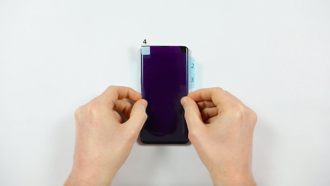 Applying a tech21 Impact Shield Anti-Glare for Samsung Galaxy S10 - YouTube