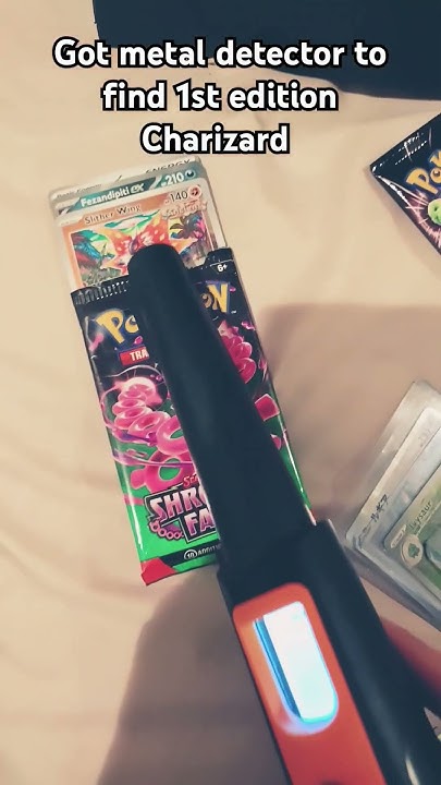 pokemon card with metal detector for first edition Charizard - YouTube