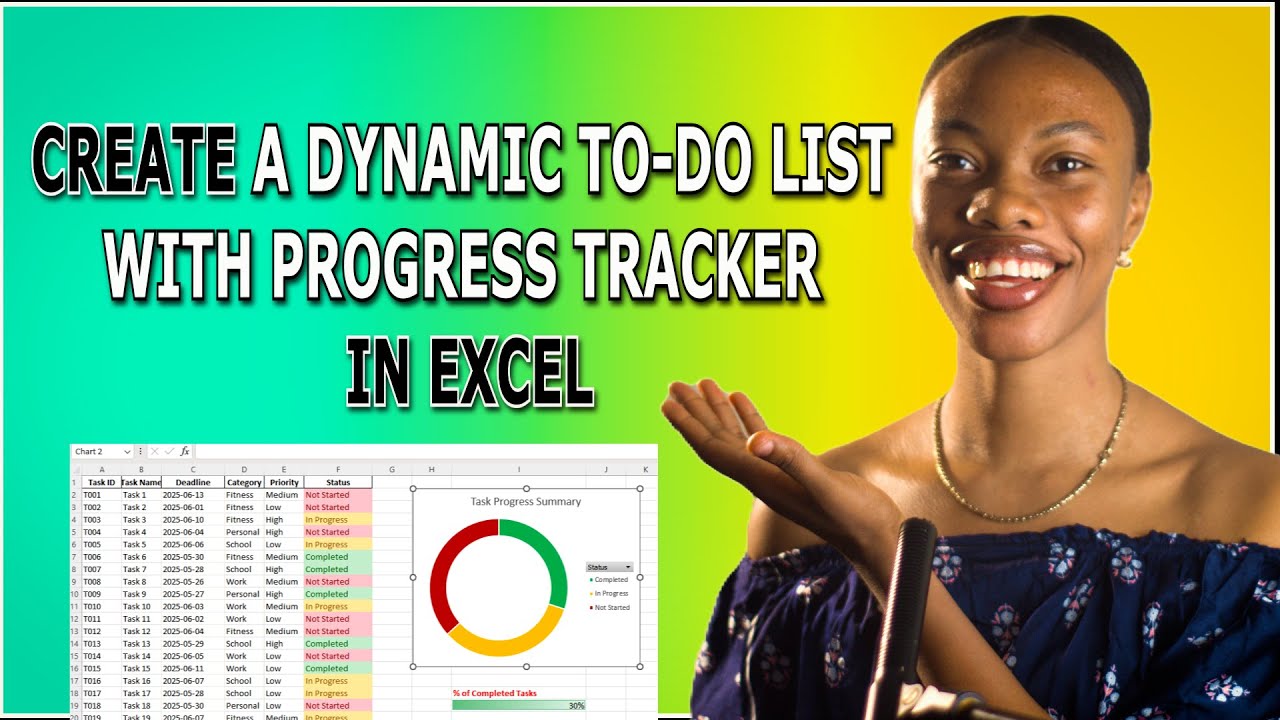 "Build a Dynamic To-Do List in Excel with Progress Tracker (Step-by ...