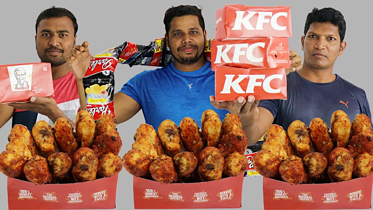 KFC CHICKEN AND CHIPS EATING CHALLENGE | EATING KFC | SMOKEY CHICKEN ...