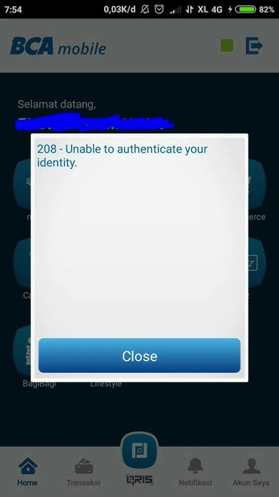 SOLUSI ERROR 208 BCA Mobile - Unable to authenticate your identity - YouTube