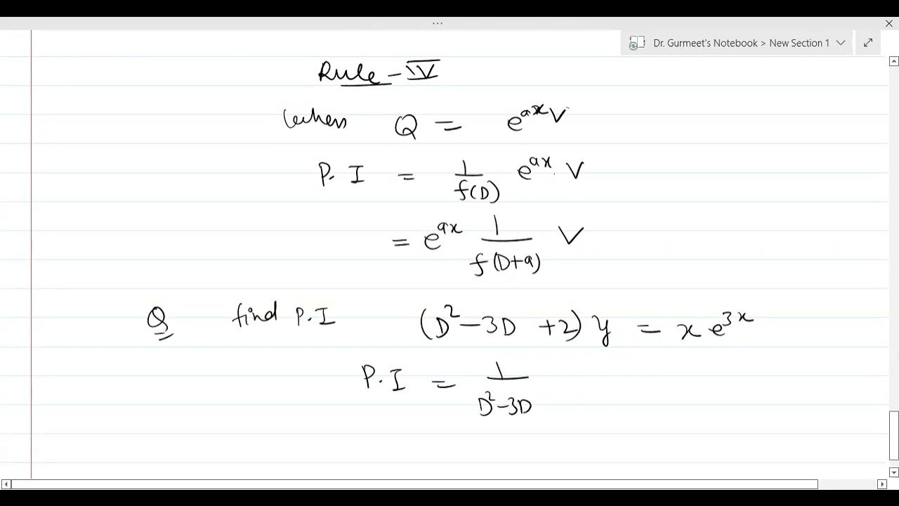 Rules for finding Particular Integral - YouTube