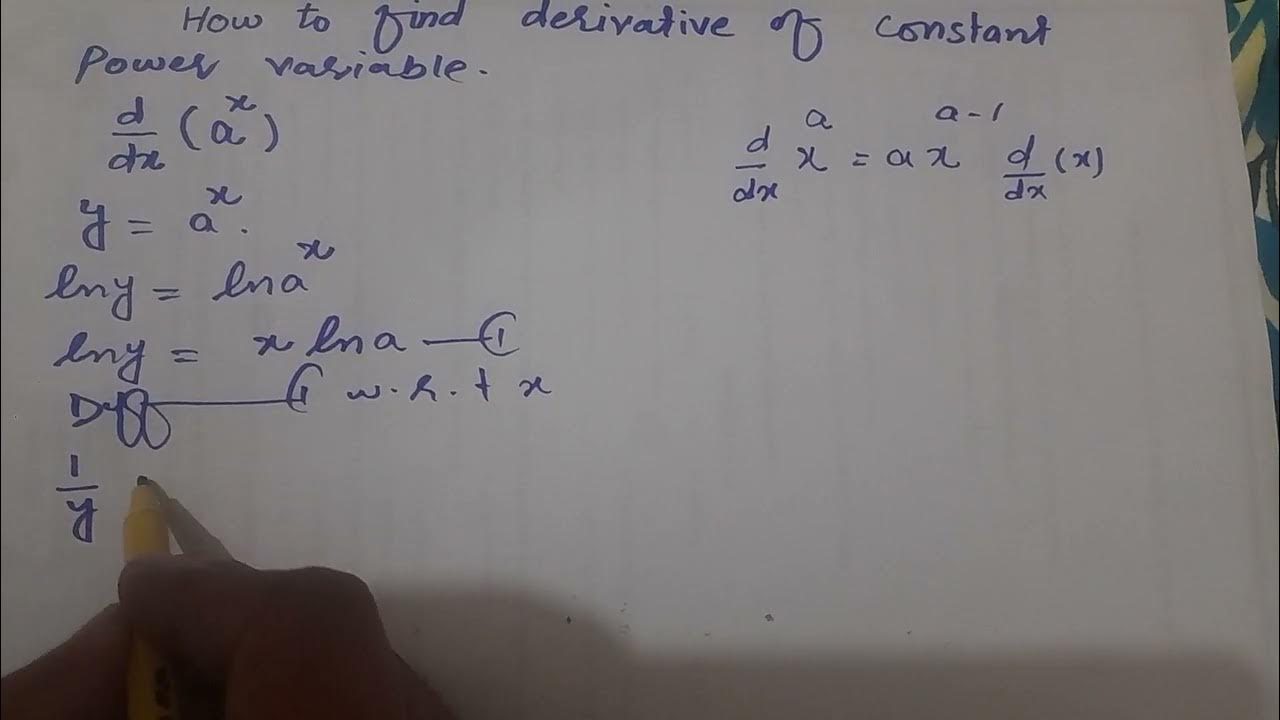 How to find derivative of constant raise to power variable by Shahzad Ahmed. #derivatives - YouTube