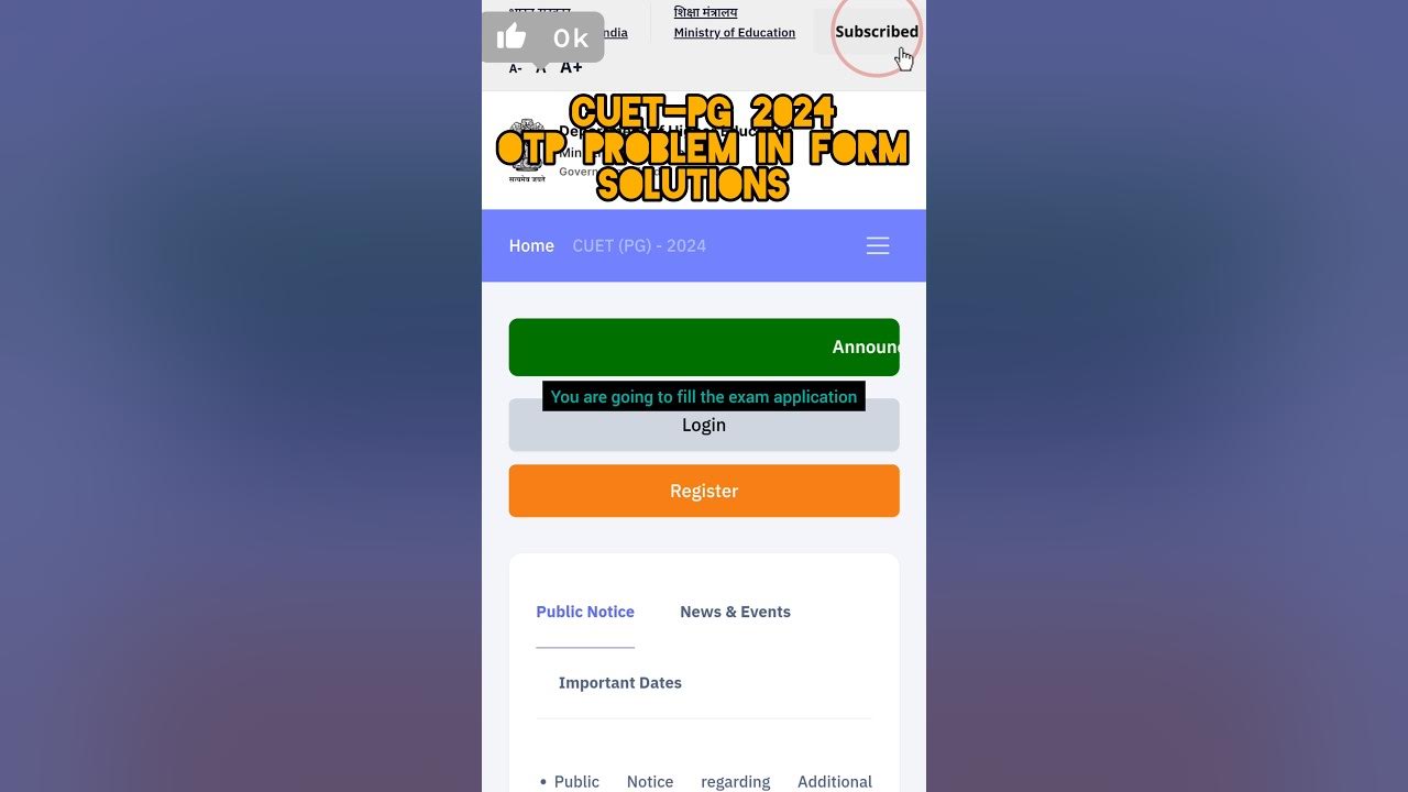 " CUET-PG 2024 Application Form OTP Issues: Fixing OTP Problems for a Smooth Application Process ...