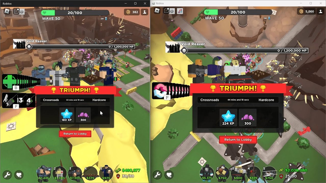 TDS CROSSROADS HARDCORE TRIUMPH WITH ALT | Tower defense simulator ...