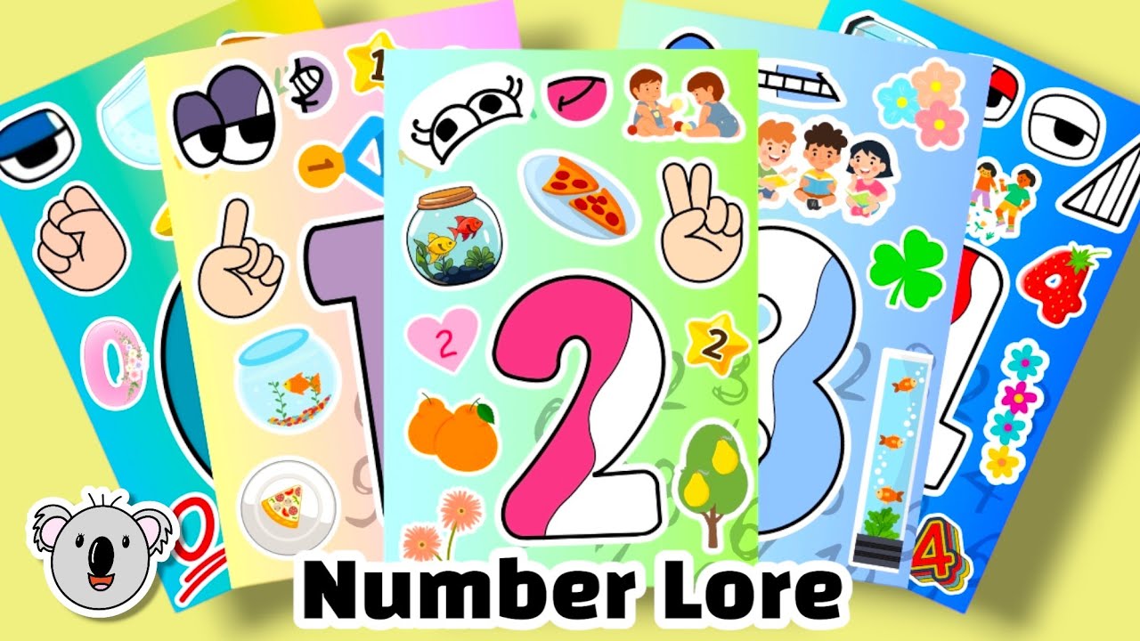 💓Number Lore Sticker (0️⃣1️⃣2️⃣3️⃣4️⃣) | 넘버로어 스티커 | Paper DIY | ASMR # ...