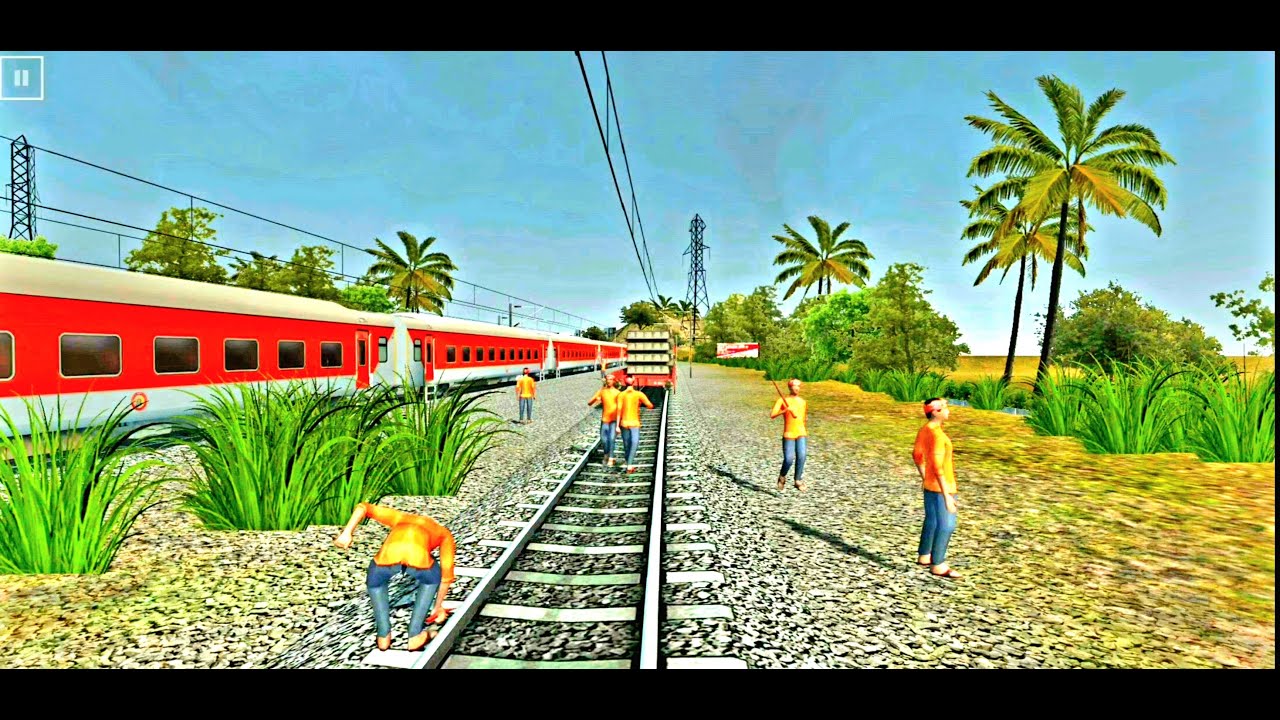 Chain Pulling on ICF Blue Coach! Track Maintenance on Rajdhani Express ...