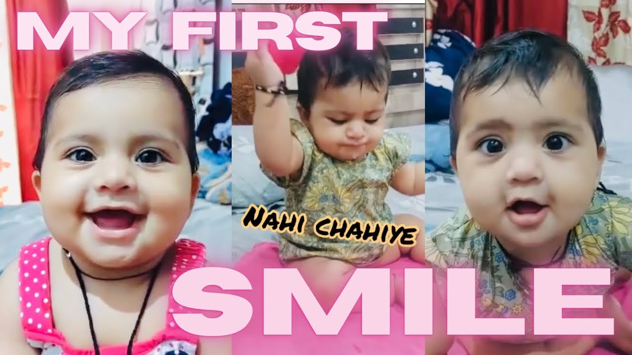 MY FIRST SMILE 😊 #viralvideo #babygirl #baby #funny #cute #baby - YouTube