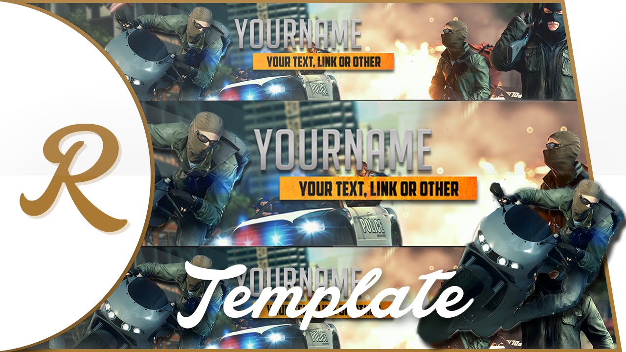 Free Battlefield Hardline Youtube Banner Template | by Raiser - YouTube
