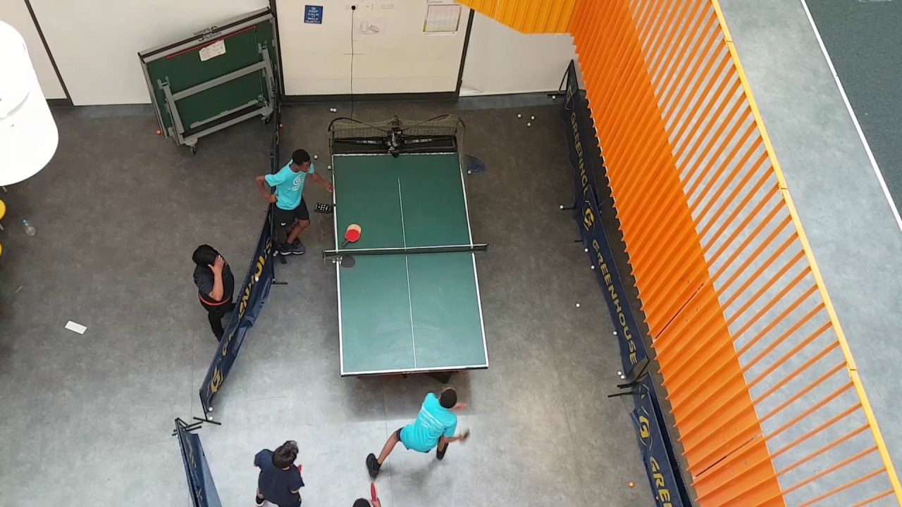 Over head view Backhand to Forehand Table Tennis with Robot - YouTube