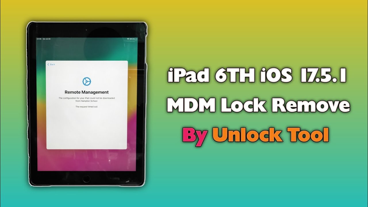 iPad 6th Generation iOS 17.5.1 MDM Lock Remove By Unlock Tool Apple ...