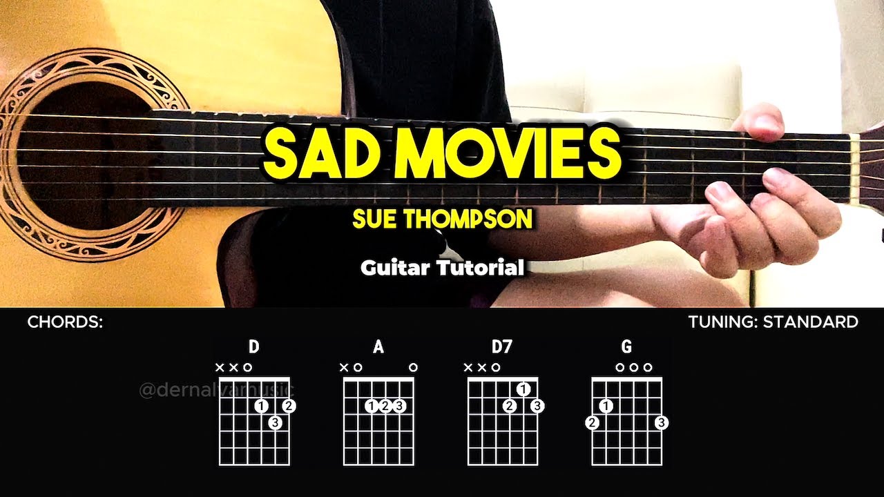 Sad Movies - Sue Thompson | Easy Guitar Tutorial For Beginners (CHORDS ...