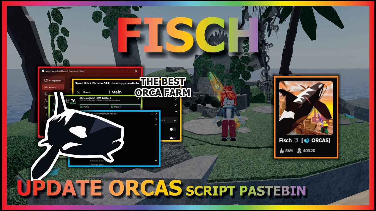 FISCH Script Pastebin 2025 UPDATE ORCAS AUTO FARM ORCAS EASY, SPAWN ...