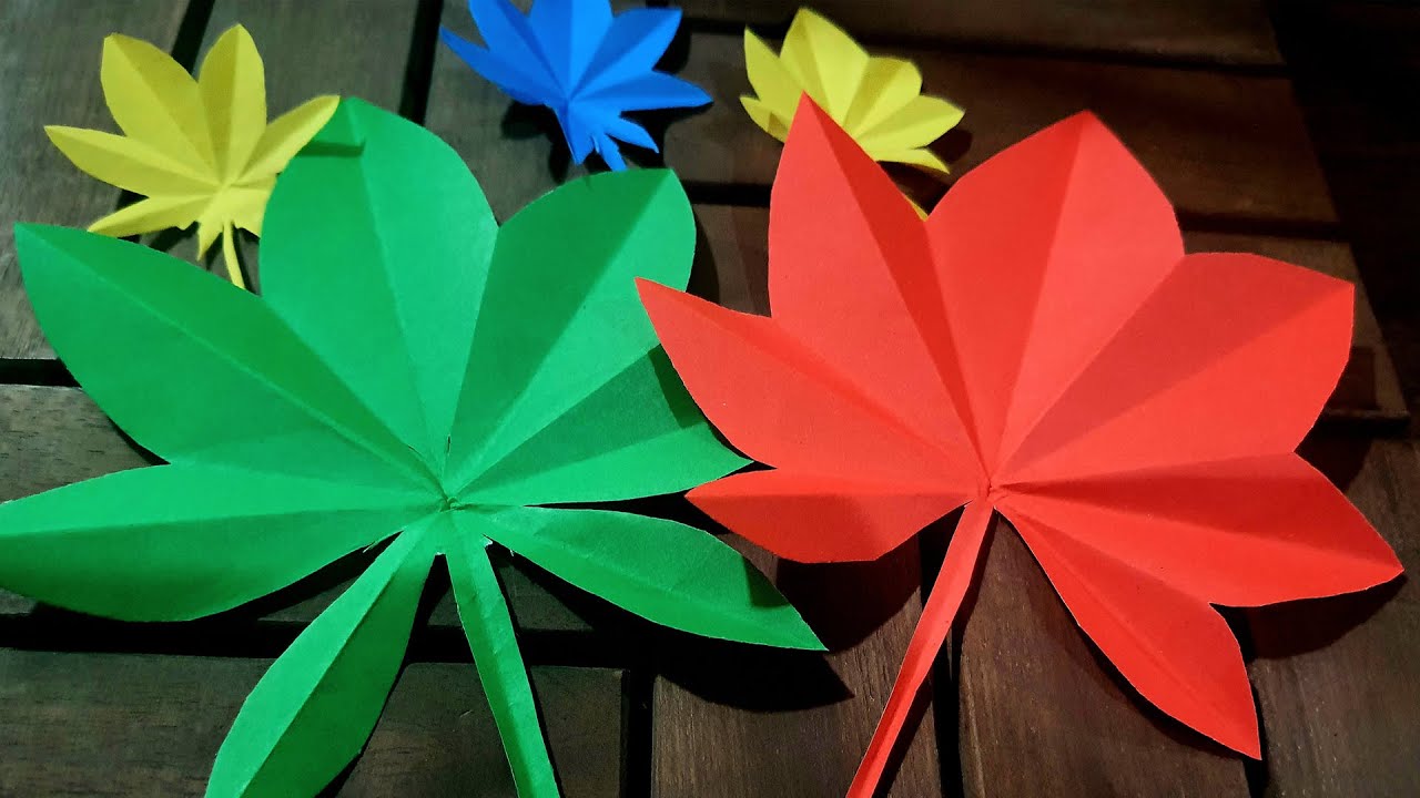 PAPER LEAF CRAFTING | PAPER LEAF CUTTING | PAPER LEAF CRAFT | PAPER ...