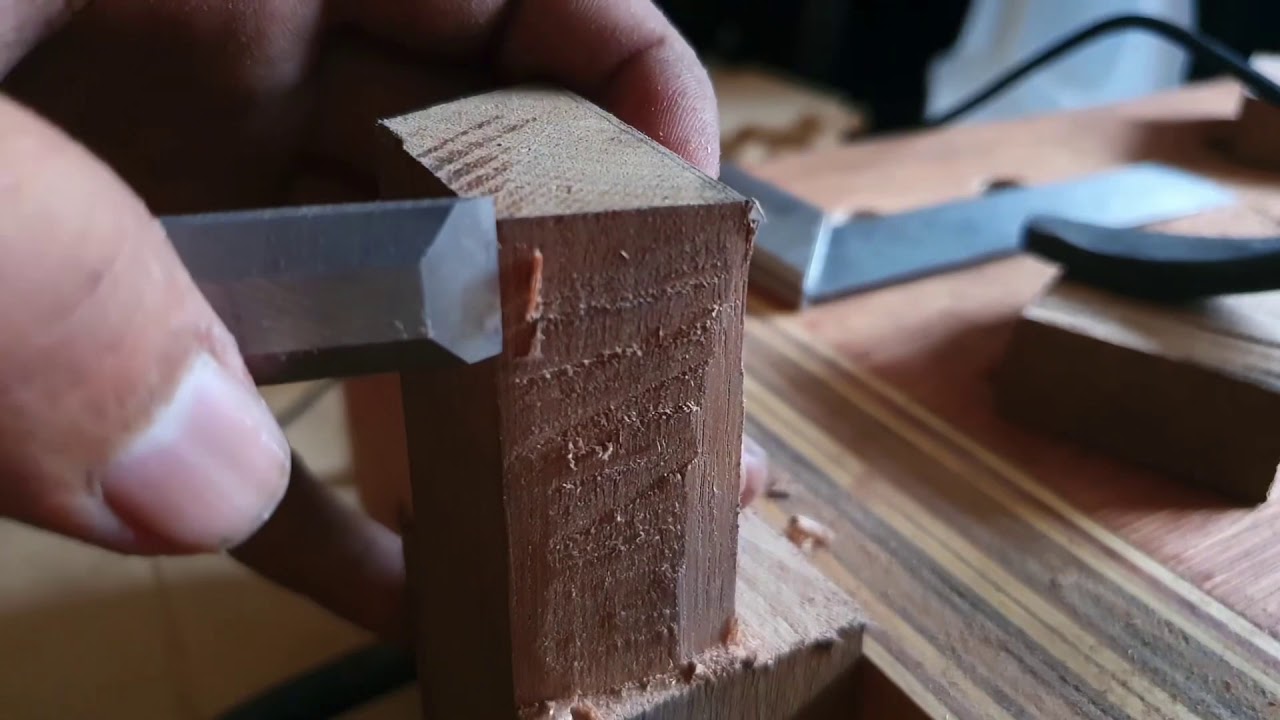 Basics of Joinery - 1.3 - Paring the Dovetail Tenon - YouTube