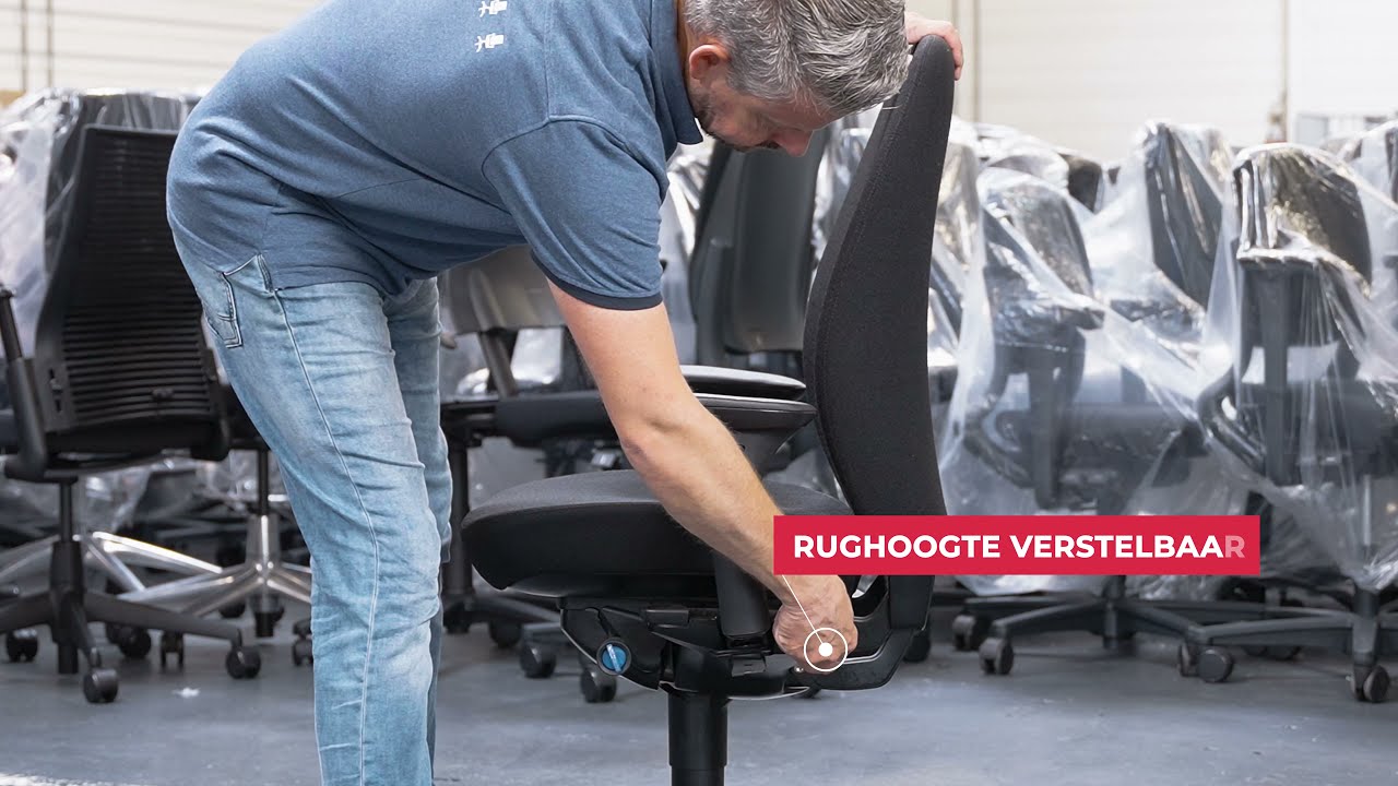 Het instellen van bureaustoel 'Kinnarps 9000' - YouTube