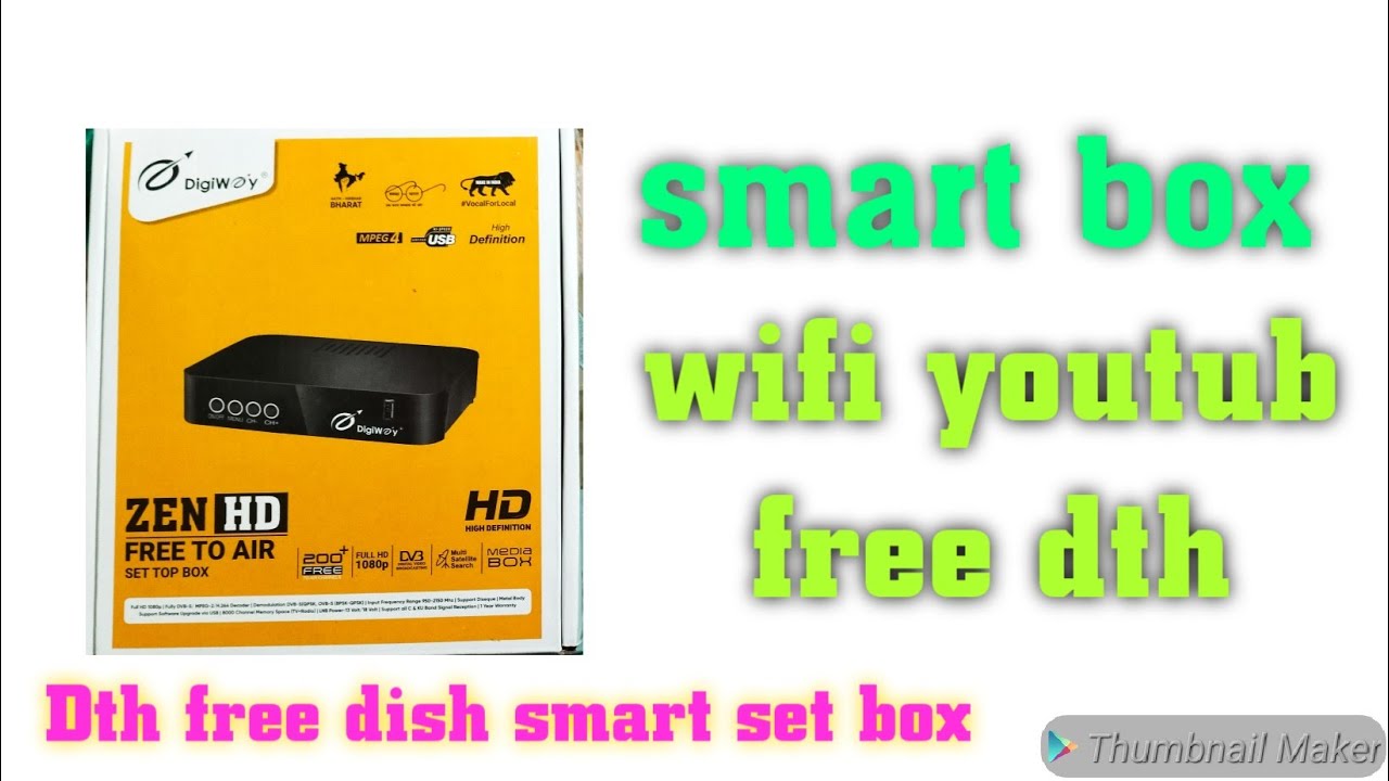 सबसे सस्ता फ्री डिश Dth | smart set box | Air to free | 1080 Hd | free ...