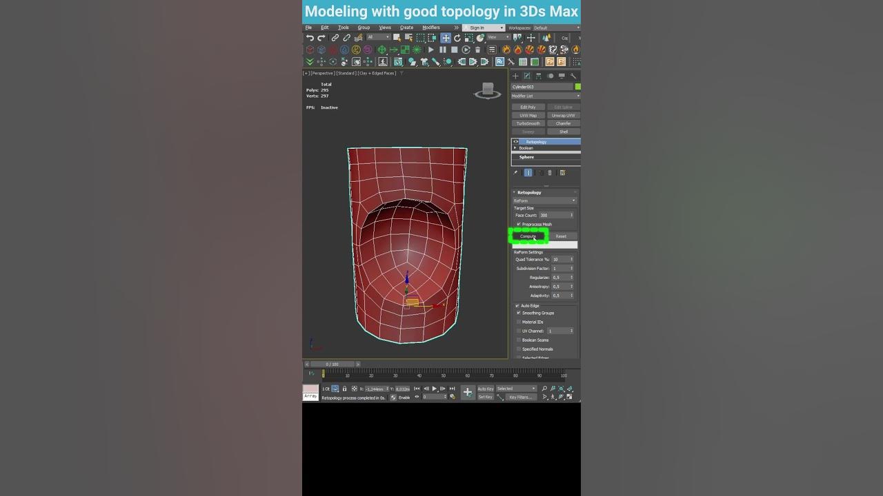 Efficient Modeling with Retopology in 3Ds Max #shorts #3dsmax #tips #modeling - YouTube