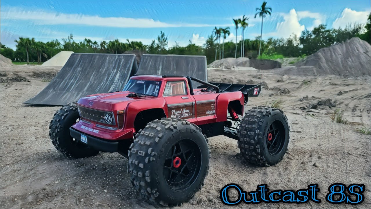 Arrma Outcast 8S Stunt Truck Beat Down This Thing Is Tough - YouTube