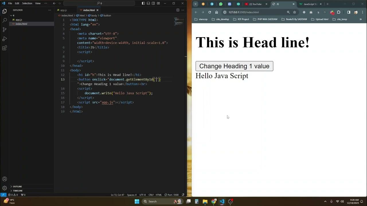 Part 1 First JS code and how to do Java Script - YouTube
