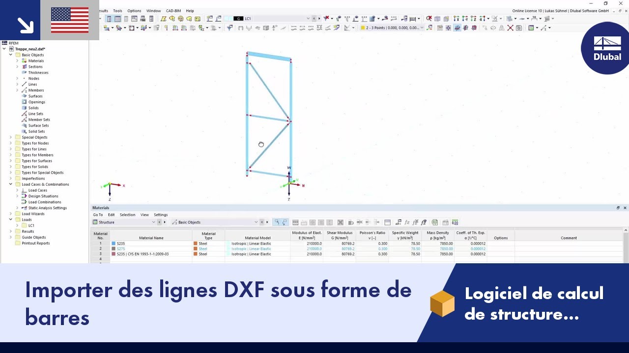 [EN] Importation de lignes DXF sous forme de barres - YouTube