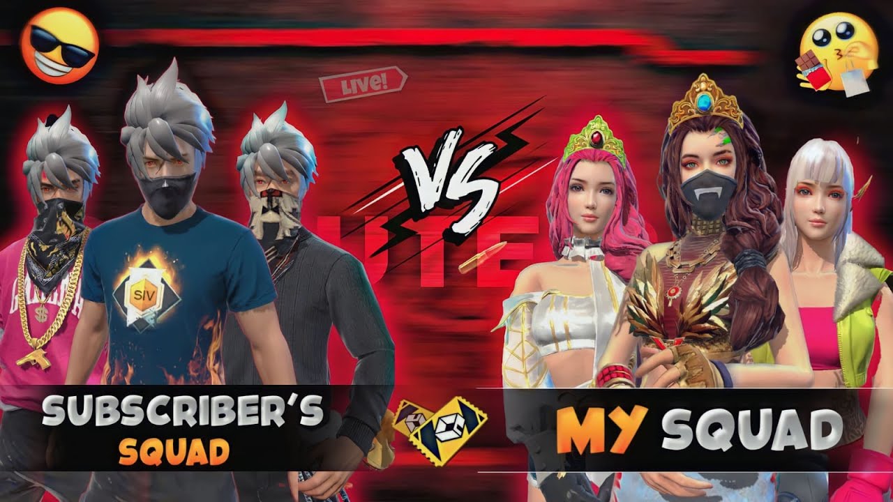 Subscriber Squad Vs My Squad | live stream squad vs squad challenge ...