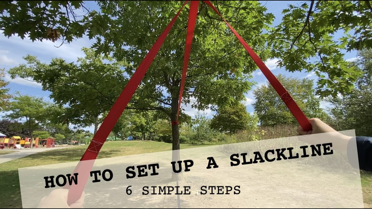 HOW TO SET UP A SLACKLINE | RunningPiggy.com - YouTube