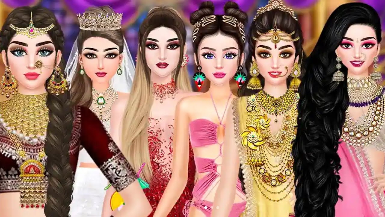 Indian bridal dress and makeup game video इंडियन make-up💄 stylish Raj ...