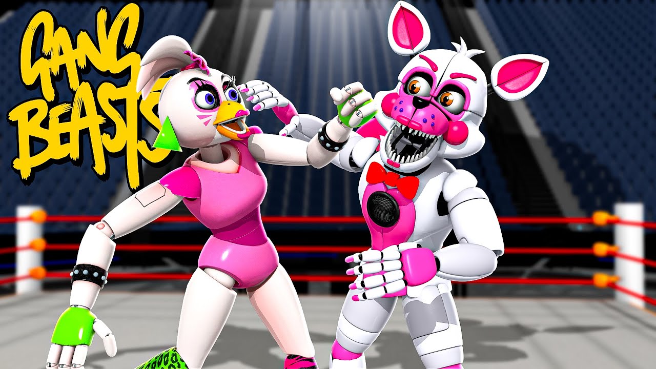 Glamrock Chica VS Funtime Foxy In Gang Beasts - YouTube