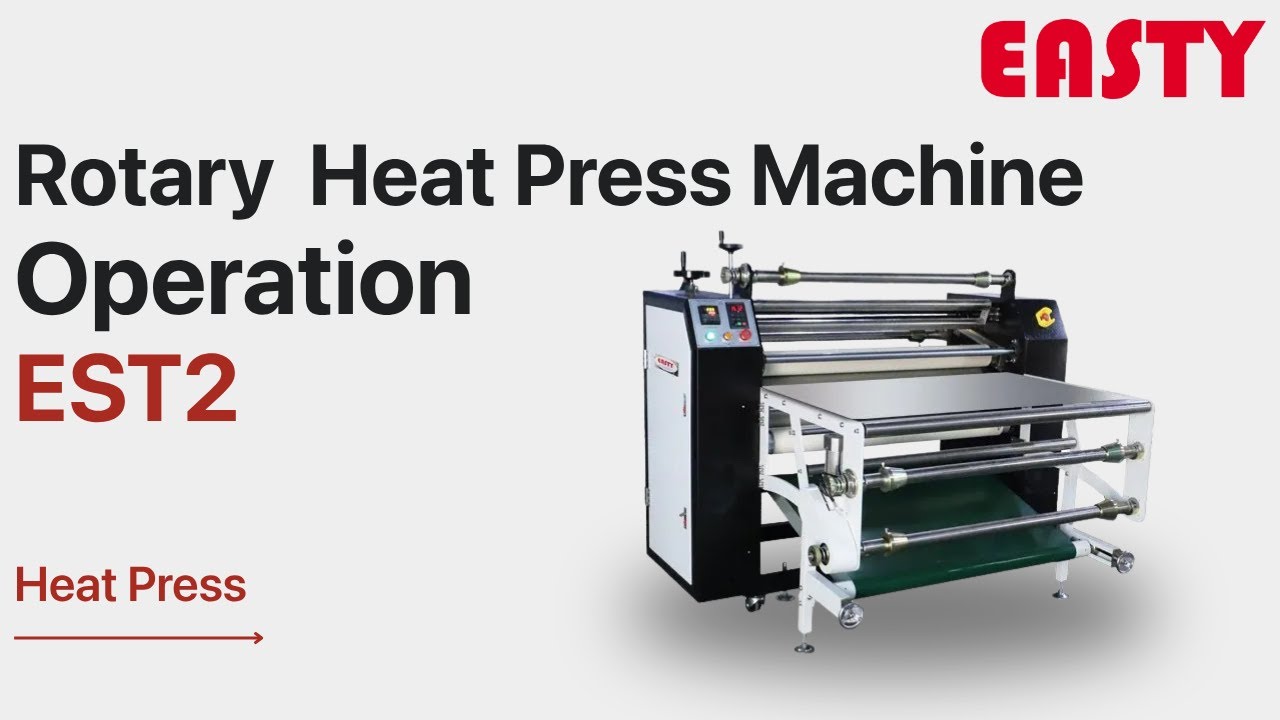 Rotary Heat Press Machine Operation | Fabric Heat Transfer Machine Test ...