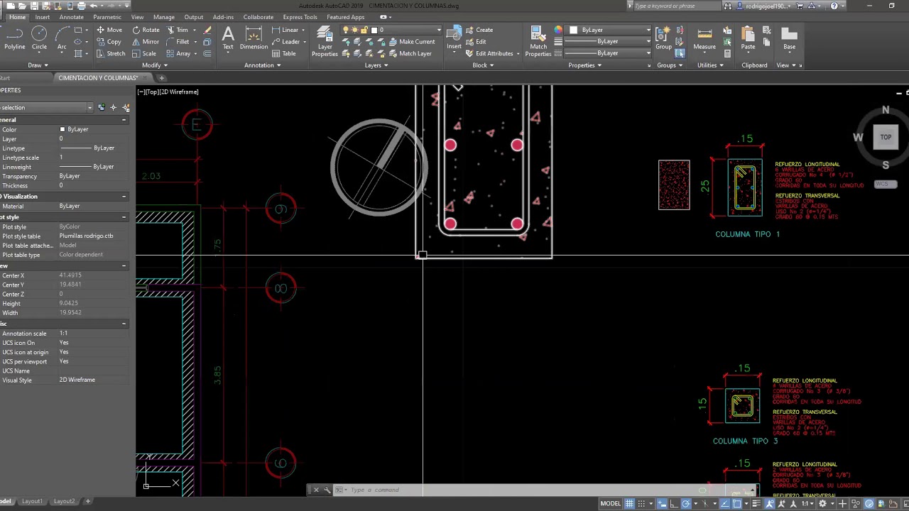 DIBUJO DE DETALLES Y COLOCACION DE COLUMNAS EN PLANOS - YouTube