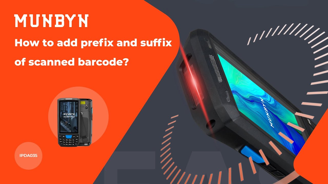 MUNBYN How to add prefix and suffix of scanned barcode? - YouTube