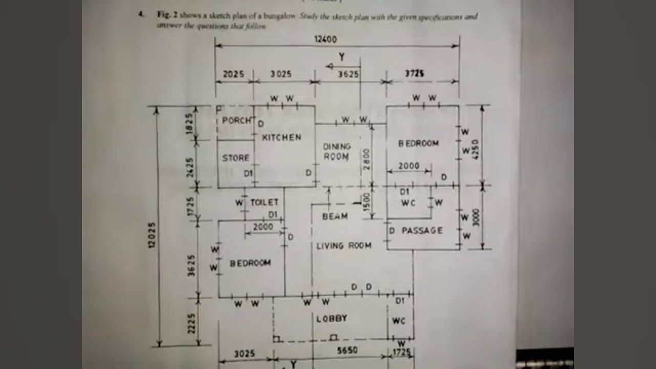 Waec question solution for technical drawing paper 3 #floorplan # ...