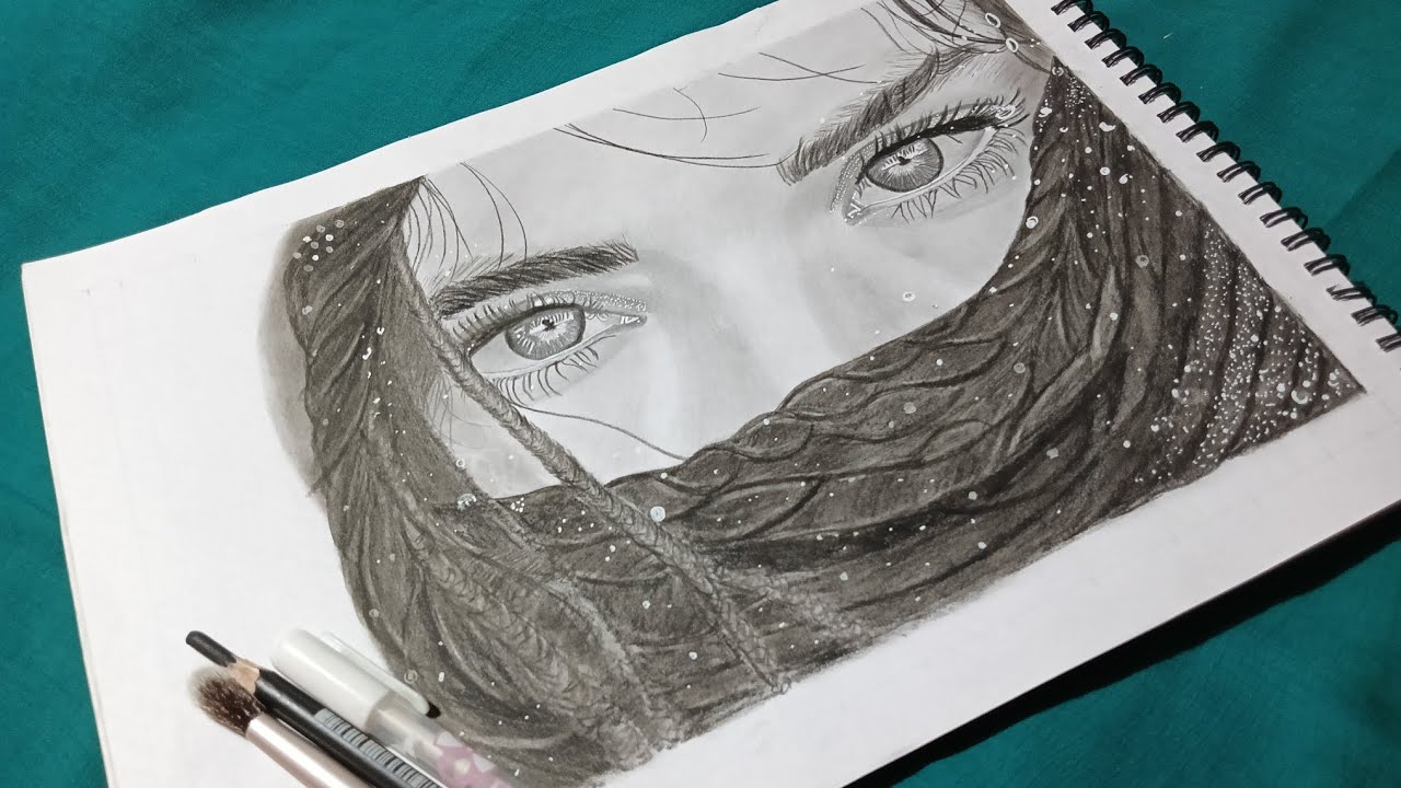 Realistic half face drawing - YouTube