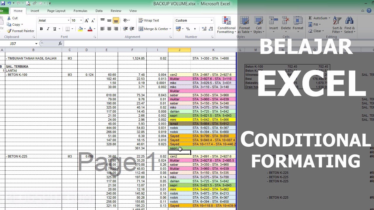 Belajar Excel mengenal Conditional Formating - YouTube
