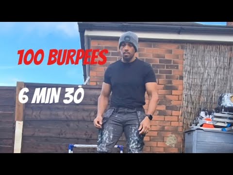 100 Burpees in 6 Minutes 30 Seconds ⏱️ | Can You Beat My Time? 💪🏾 - YouTube