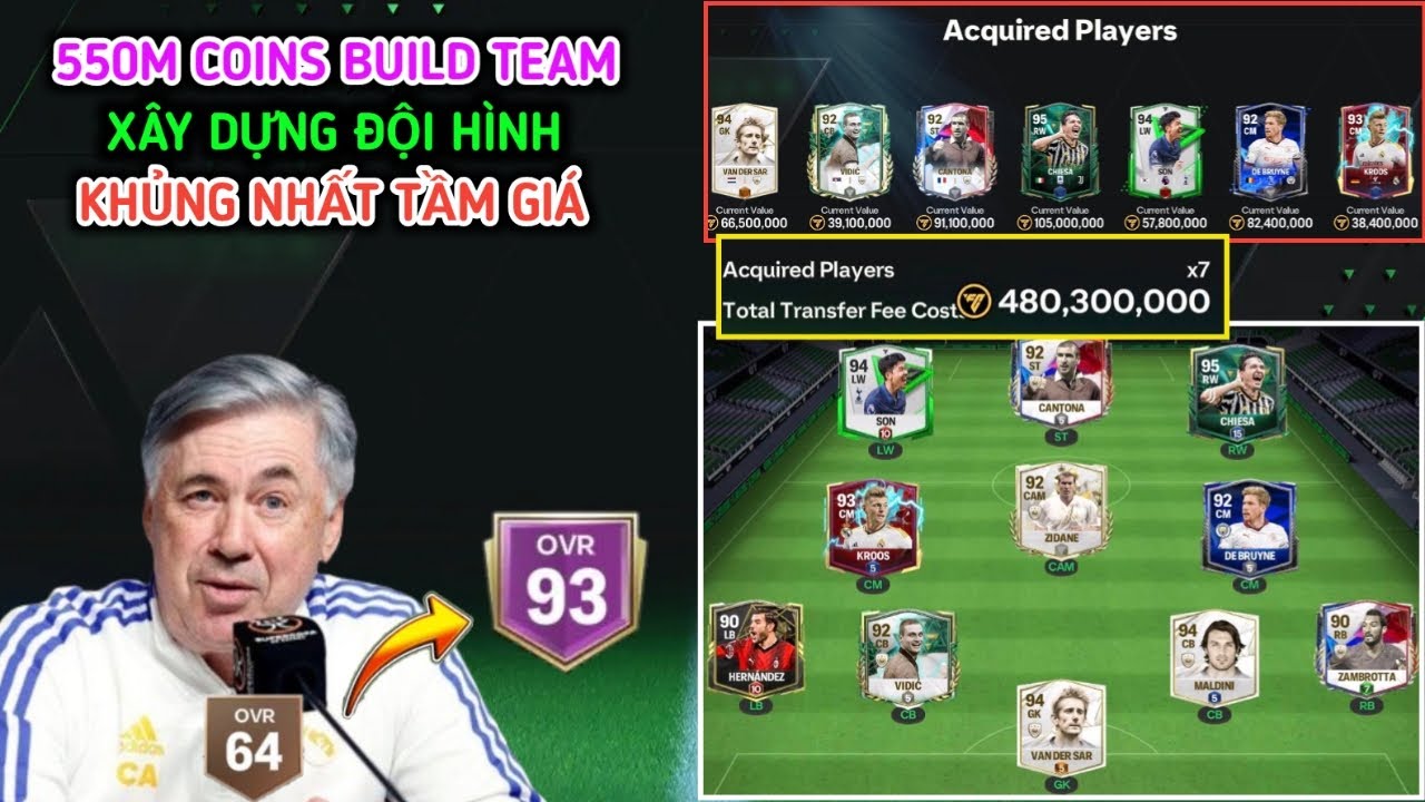 550M BUILD TEAM | XÂY DỰNG ĐỘI HÌNH FC MOBILE VỚI 550 TRIỆU KHỦNG NHẤT ...