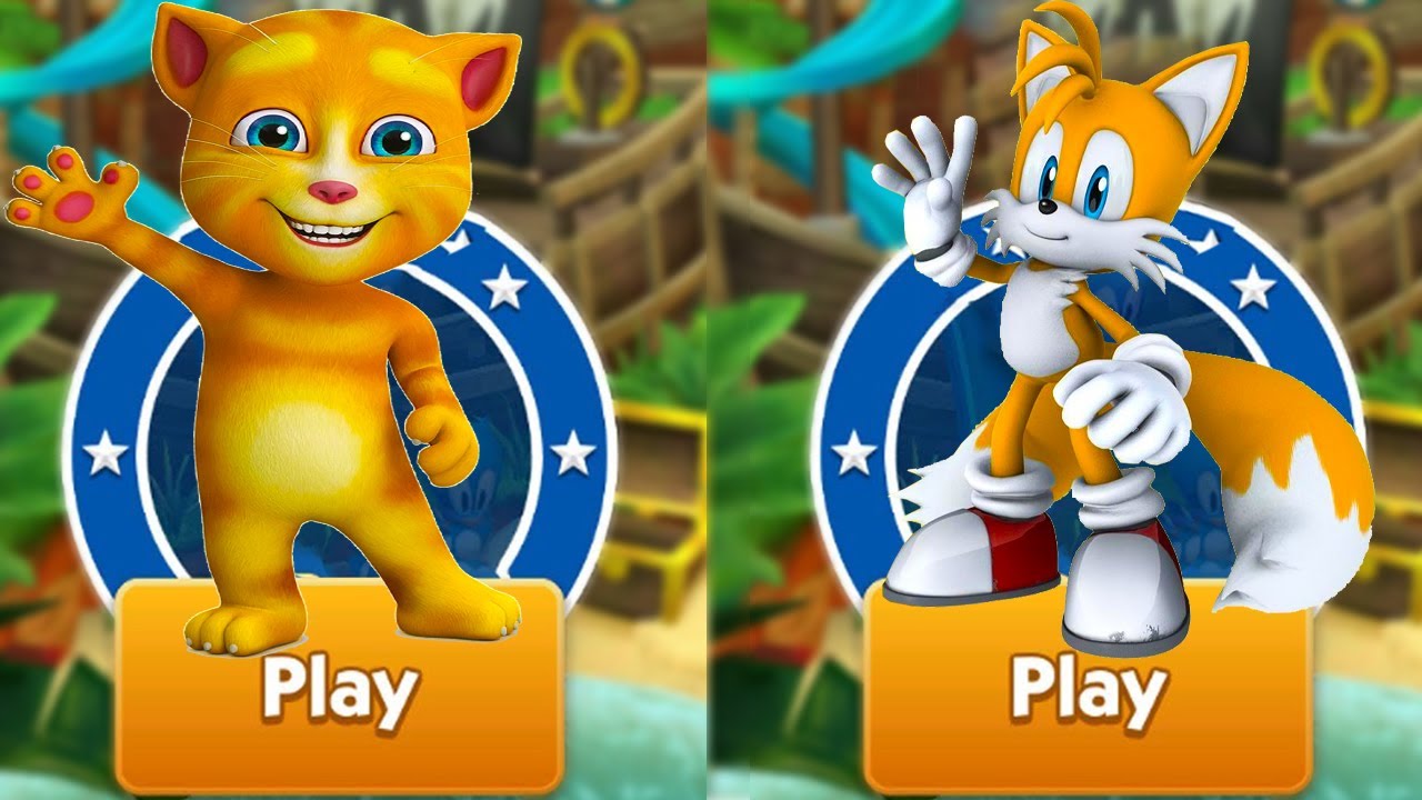 TALKING GINGER VS TAILS - Talking Tom Gold Run and Sonic Forces ...