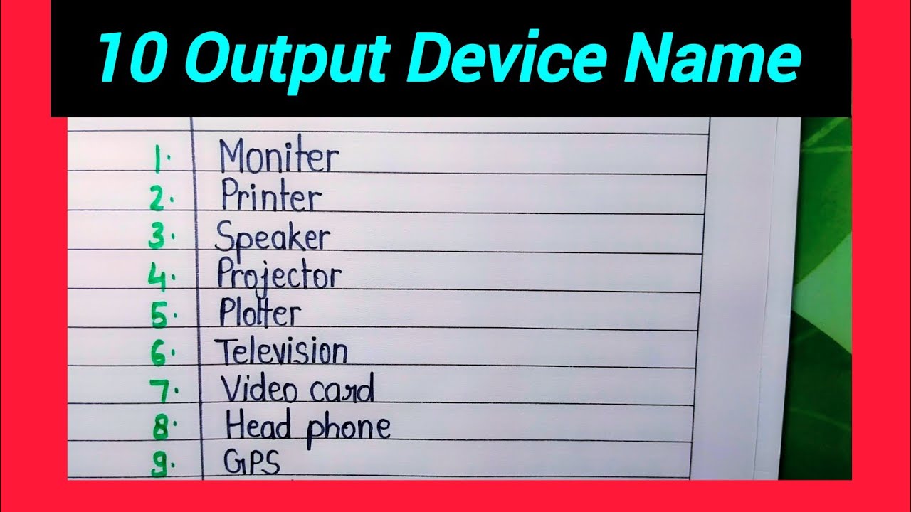 Output Device | 10 Output Device Name in English | computer output ...
