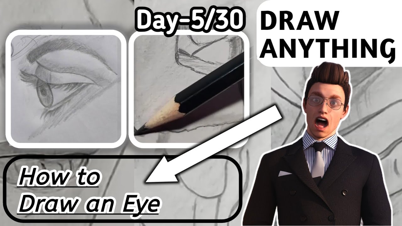 DRAW ANYTHING Day-5/30 | How to Draw an Eye | Praveen Art Academy - YouTube