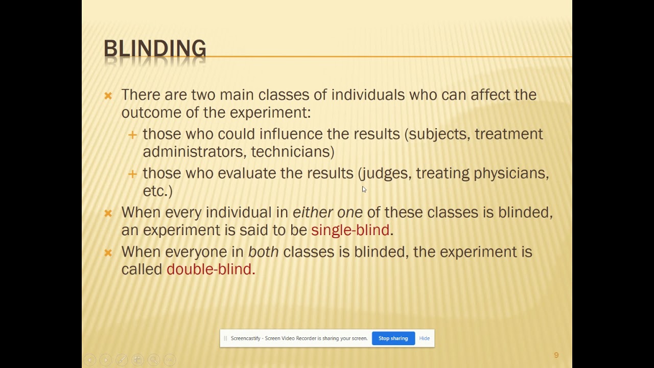 STA 2023 Blinding & Experimental Design (Chpt 12) - YouTube